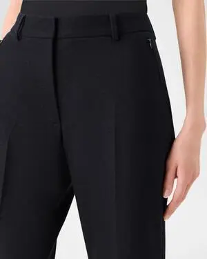 Akris Wool Stretch Flannel Bootcut Trousers - Black