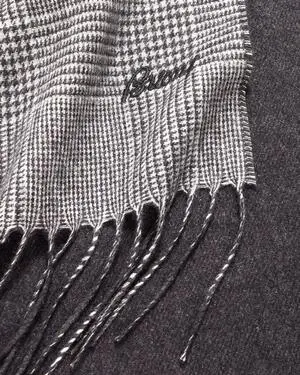 Brioni Apos;s Silk And Cashmere Double-face Houndstooth Plaid Scarf - Lead