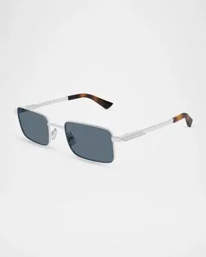 Bottega Veneta Apos;s Bv1469s-002 Metal Rectangle Sunglasses - Silver