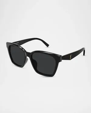 Saint Laurent 57mm Acetate Square Sunglasses - Black