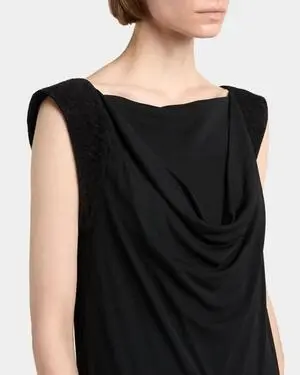 Bottega Veneta Intrecciato-trim Draped Crepe Jersey Maxi Dress - Nero