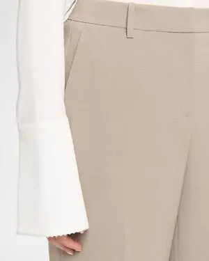 Lafayette 148 New York Gates Straight-leg Crepe Pants - Hickory