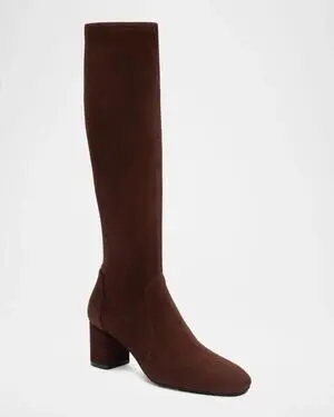 STUART WEITZMAN 60mm Lucie Suede Knee-high Boots - Walnut