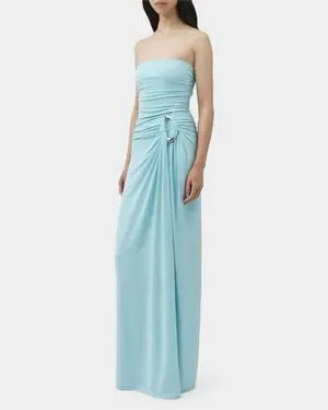 Simkhai Emma Strapless Jersey Bustier Maxi Dress - Pool