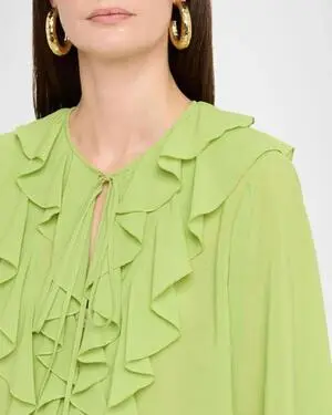 TOCCIN Tobi Ruffle Blouse - Lime