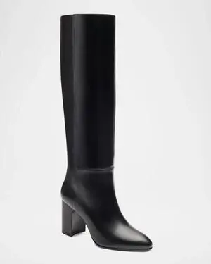 STUART WEITZMAN 85mm Mulberry Leather Knee-high Boots - Black