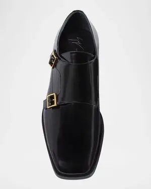 GIUSEPPE ZANOTTI Apos;s Filler Leather Double-monk Strap Loafers - Nero
