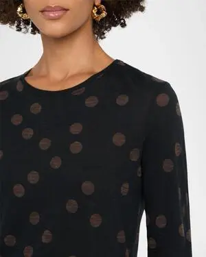 Proenza Schouler Mia Polka-dot Cotton Top