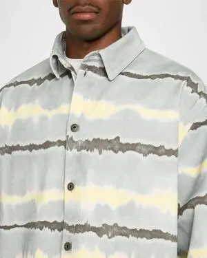 Off-White Apos;s Tie-dye Drill Button-down Shirt - Blue Grey