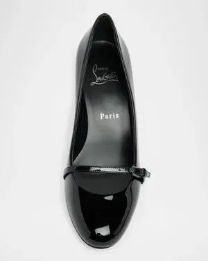 CHRISTIAN LOUBOUTIN 55mm Jane Nina Patent Leather Mary Jane Pumps - Black