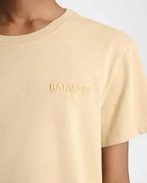 Balmain Logo Cotton Crewneck T-shirt