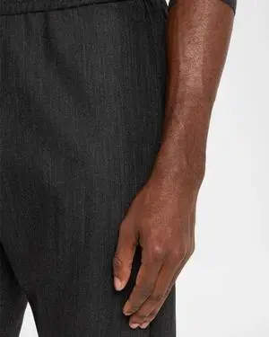 Barena Venezia Apos;s Flecked Flannel Stretch Pull-on Trousers - Anthracite