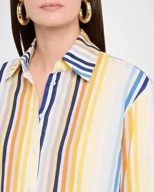 TOCCIN Brennan Striped Boyfriend Shirt