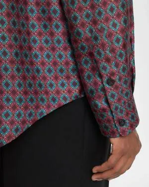 Balmain Apos;s Geometric Tie-print Silk Button-down Shirt - Aaa Multic