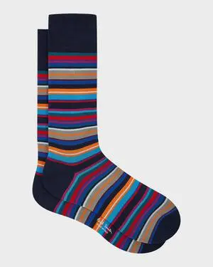 Paul Smith Apos;s Munich Signature Stripe Crew Socks - Navy