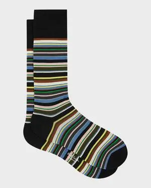 Paul Smith Apos;s Munich Signature Stripe Crew Socks - Black