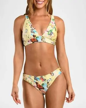 L & APOS;AGENCE Butterfly Crochet One-piece Swimsuit - Multi