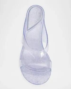 JIMMY CHOO Jelly Drop 50mm Glittery Tpu Sandals - Silver