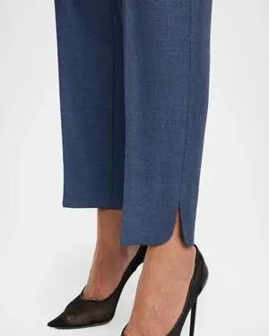 Giorgio Armani Silk Straight-leg Ankle Slit Trousers