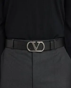 Valentino Garavani Apos;s Leather Vlogo Belt - Nero