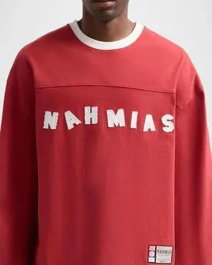 NAHMIAS Apos;s Daydreaming Varsity Logo Long-sleeve T-shirt - Ruby