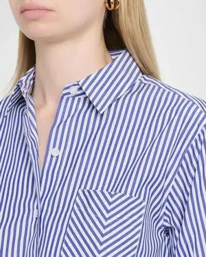 Rag & Bone Lucia Striped Cotton Poplin Shirt - Nvyst