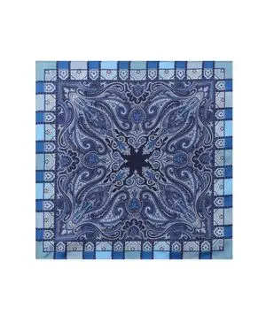 Etro Paisley Silk Square Scarf - Blue Base