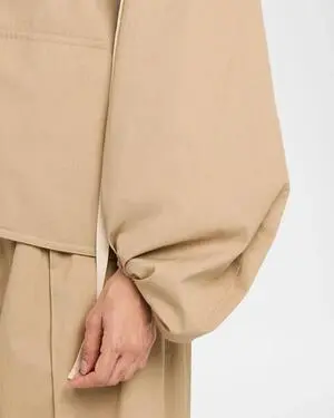 Co Rolled Collar Cotton Twill Oversized Jacket