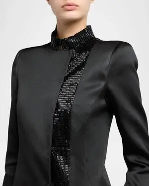 Giorgio Armani Embroidered Silk Single-breasted Jacket - Multi