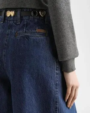 Dolce & Gabbana Pleated Wide-leg Denim Jeans