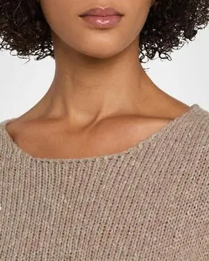 THE ROW Nitha Cashmere Knit Crewneck Sweater - Dune