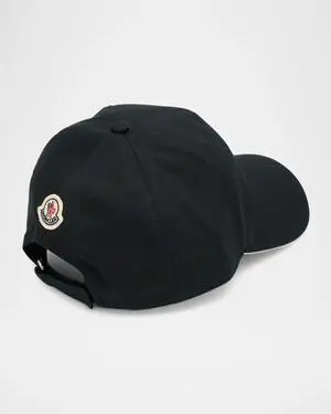 Moncler Apos;s Five-panel Cotton Embroidered Logo Baseball Cap - Black