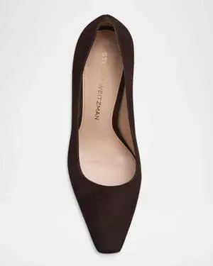 STUART WEITZMAN 85mm Stassi Satin Pumps Midnight E