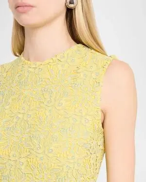 Etro Floral Lace Sleeveless Ruffle Maxi Dress - Multicolor