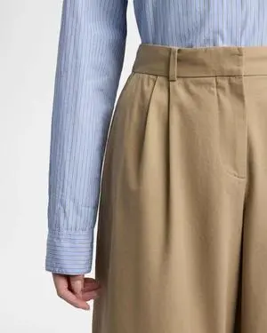 THE ROW Lior Cotton & Cashmere Wide-leg Pants - Sand