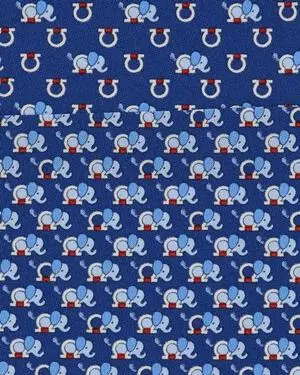 FERRAGAMO Apos;s Orazio Gancio-elephant Silk Tie - F.blu Roya