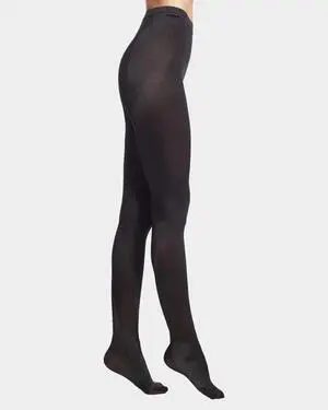 Wolford Satin De Luxe High-rise Opaque Tights - Black