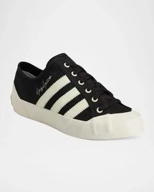 Y3 Apos;s Adria Textile And Leather Low-top Sneakers - Black