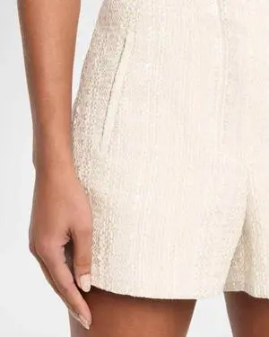 Veronica Beard Jazmin Tweed Shorts - Ecru