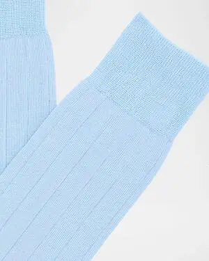 Paul Smith Apos;s Ribbed Mercerized Cotton Calf-length Socks - 40light B