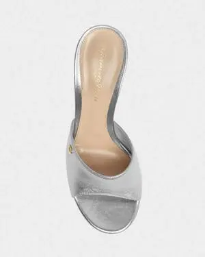 GIANVITO ROSSI Metallic Napa Leather Wedge Sandals