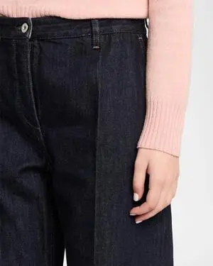 JIL SANDER Creased Straight-leg Denim Trousers - Magnet