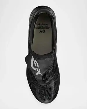Y3 Apos;s Predator Precision Leather Sneakers - Black