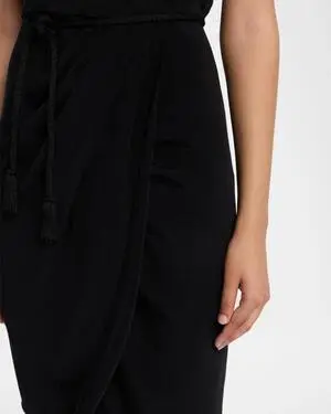 Giorgio Armani Belted Cap-sleeve Jersey Wrap Dress