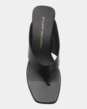 STUART WEITZMAN 50mm Vinnie Leather Thong Sandals - Black