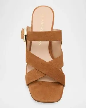 STUART WEITZMAN 50mm Sai Suede Slide Sandals - Doe