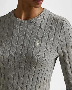 Polo Ralph Lauren Cable-knit Cotton Crewneck Sweater - Grey