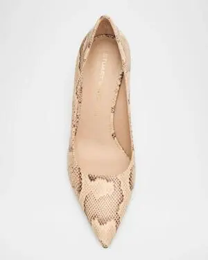 STUART WEITZMAN 85mm Power Snake-embossed Leather Pumps