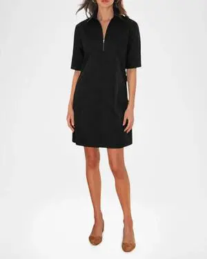 Finley Endora Weathercloth Mini Shift Dress - Black