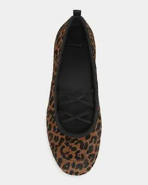 Vince Coralie Leopard-print Calf Hair Ballet Flats